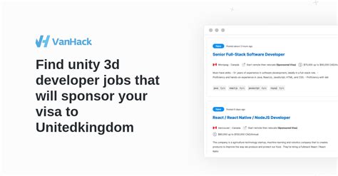 Unity 3d Developer Jobs In Unitedkingdom Vanhack