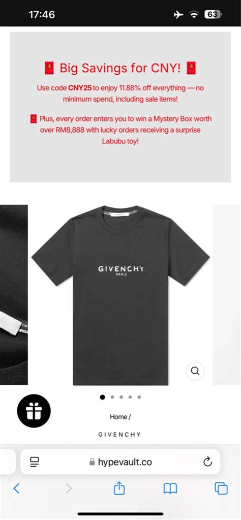Givenchy Tee Brand New N 100 Original M Size Pit 19 5 Slim Fit Mens Fashion Activewear On