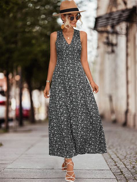 Women S Printed V Neck Backless Dress Sex Backless Sleeveless Summer