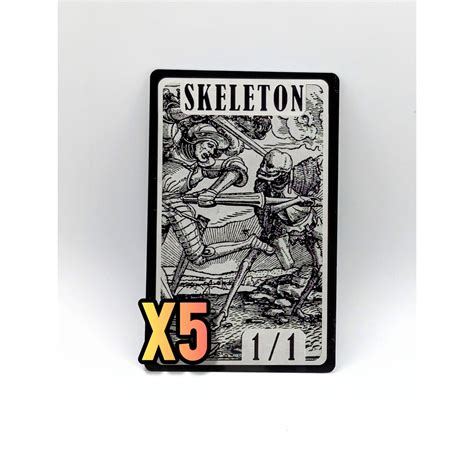 Mtg Skeleton Tokens 5x Metal Magic The Gathering Proxies Classic Art