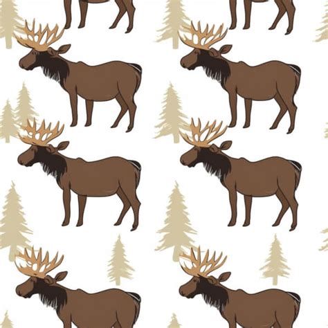 Download Pattern Of Cartoon Moose With Trees Patterns Online Creative