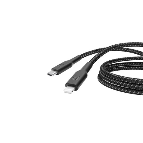 Powerology Braided USB C To Lightning 2m 60W PD Black Alpha Store Kuwait