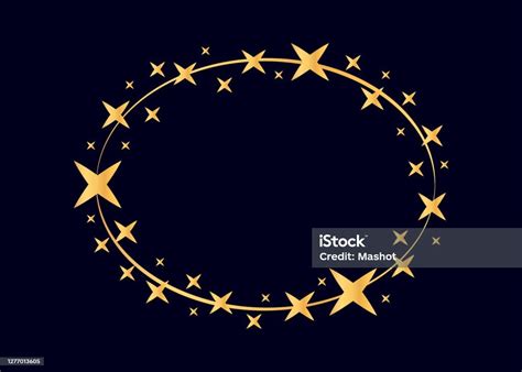 向量金圓星框花圈設計 標誌範本星塵 星空 星空圓形框架 白色背景上有星星和閃光點卡片邀請的向量背景向量圖形及更多亮粉圖片 Istock