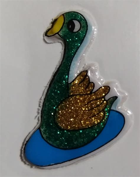 1980s Vintage Sparkly Glitter Puffy Sticker On Original Trimmed Back