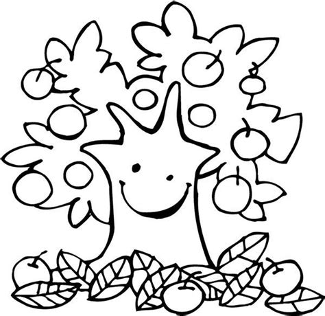 Arbol Frutal Para Colorear
