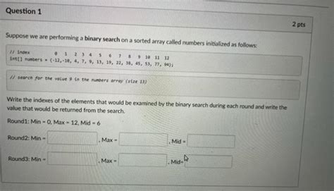 solved question 1 2 pts suppose we are performing a binary