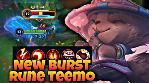 Teemo Burst New Rune And Keystone Combination Wild Rift Youtube