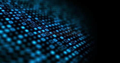 Futuristic Pattern Of Small Blue Squares In Repetitive Dynamic Motion On Black Background Stock Futuristic Pattern Of Small Blue Squares In Repetitive Dynamic Motion On Black Background Stock