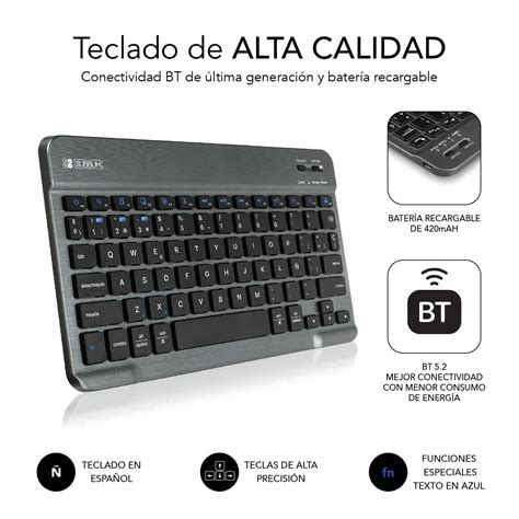 Funda Con Teclado Keytab Pro Bt Para Samsung Galaxy Tab A9 11” Subblim