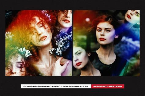 Premium PSD Glass Prism Photo Effect For Square