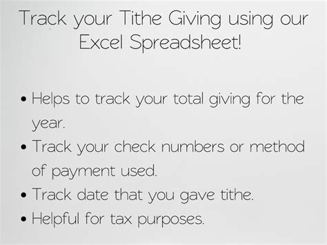 Tithe Tracker Excel Spreadsheet Tithes And Offerings Tracking Church