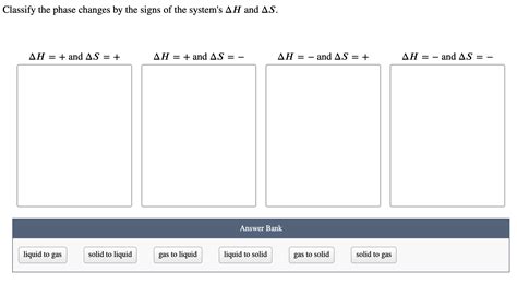 Solved Classify The Phase Changes By The Signs Of The Chegg