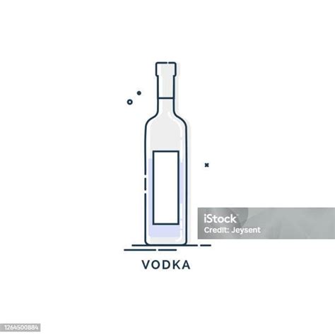 병 보드카 라인 아트 어떤 목적을 위해 훌륭한 디자인 크리에이티브 그래픽 요소 트렌디 한 디자인 미니멀리즘 단순 기호 레스토랑