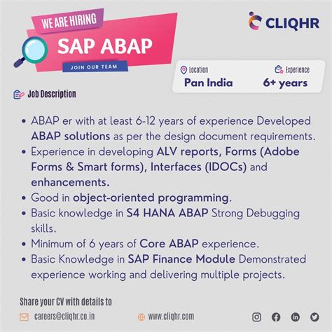 Cliqhr Recruitment Services On Linkedin Hiring Sapjobs Sapjobsindia Sapabap Jobhunt