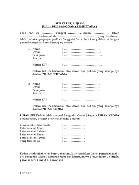Contoh Gadai Pdf