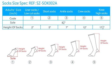 Sock Size Chart Men Educational Chart Resources
