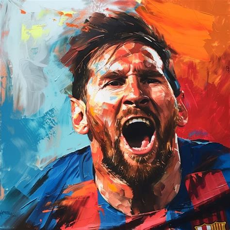 Lionel Messi With Barcelona Jersey Generated With Ai Premium Ai