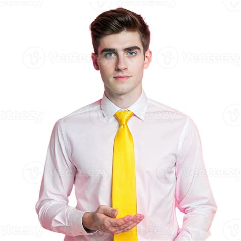 Young Businessman With Yellow Tie Posing Confidently 45943876 Png
