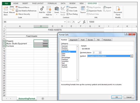 how to simultaneously apply accounting number format in excel
