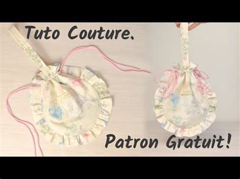 Comment coudre un petit sac pochon à volant Patron Gratuit Couture Facile Mimi YouTube