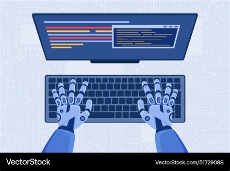 Code Automation Development Programming Using Ai Vector Image