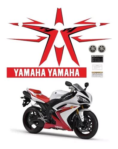 Kit Adesivos Moto Yamaha R1 2007 Branca E Vermelha Ca 00701 Parcelamento Sem Juros