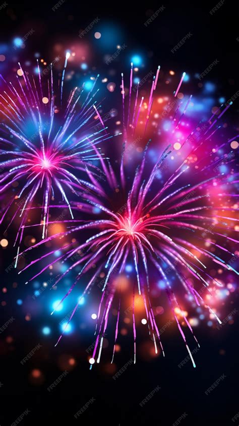 Fogos De Artifício Em Néon Um Show De Luzes Deslumbrante Que Lembra Uma Vibrante Exibição