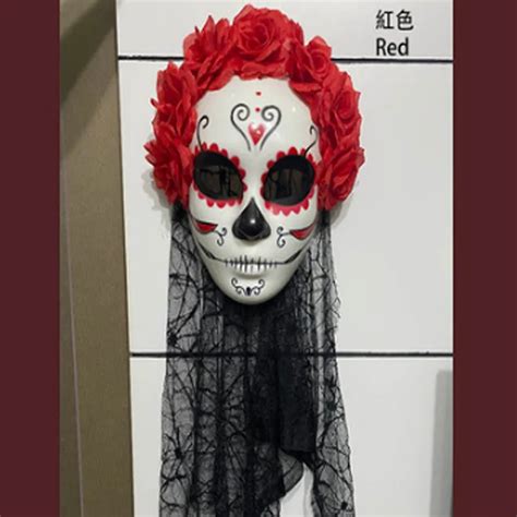 할로윈가면 멕시코 데스데이 마스크 코스프레 유령 해골 화환 풀페이스 헬멧 언데드 무서운 모 티몬