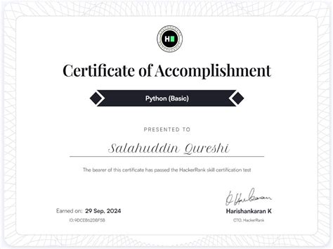 Salahuddin Qureshi On Linkedin Python Hackerrank Coding