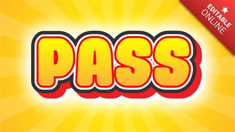 Pass 3d 2024 Yellow Text Effect Generator