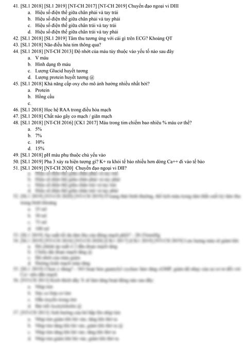 SOLUTION Trac Nghiem Sinh Ly Tuan Hoan Cardiovascular Physiology Studypool