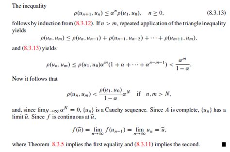 Functional Analysis Contraction Mapping Theorem Uniform Continuity
