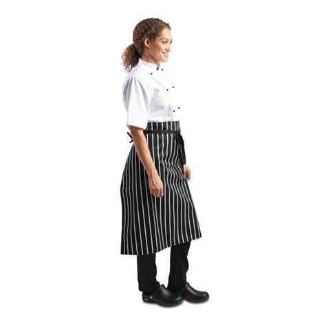 Whites Butchers Half Waist Apron Black And White Stripe A938 Buy