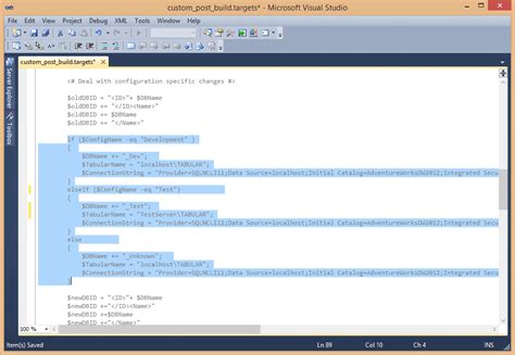 applying configurations to the tabular model with ms build 3cloud