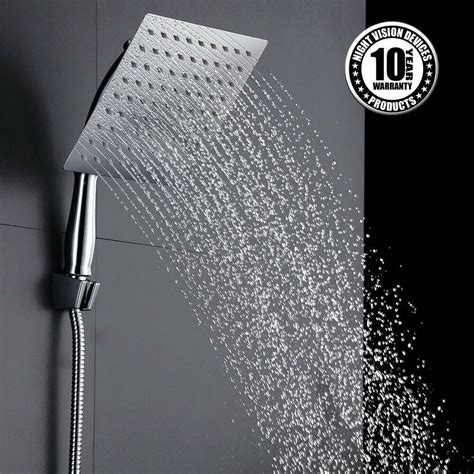 2021 Large High Pressure Rainfall Shower Head Hose Set Chrome Bath ...