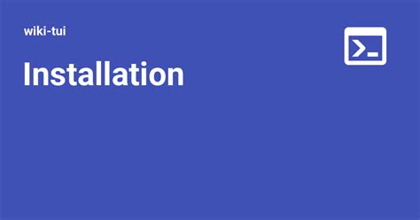 Installation Wiki Tui