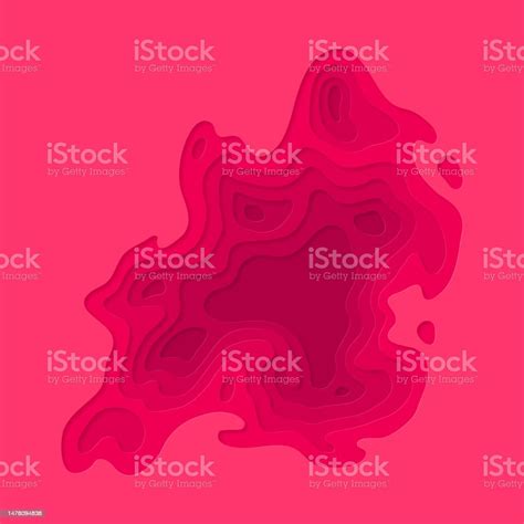 추상 부드러운 종이 접기 모양 빨간 종이 잘라 물결 모양의 레이어 0명에 대한 스톡 벡터 아트 및 기타 이미지 0명 3차원 형태 공란 Istock