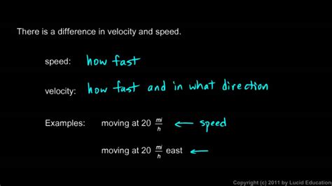 Physical Science C Velocity And Speed Youtube