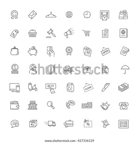 Thin Lines Web Icons Set Ecommerce Stock Vector Royalty Free 427336129 Shutterstock