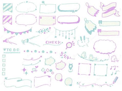 Kawaii Hand Drawn Doodle Bubbles Set Stock Illustration Illustration