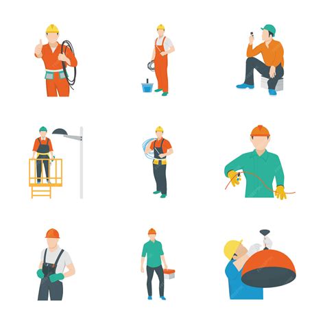 전기 작업자 아이콘 프리미엄 벡터