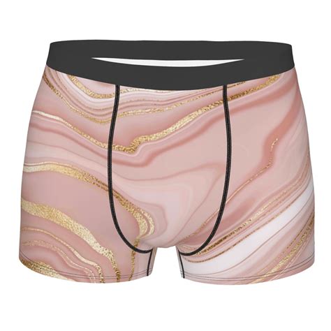 Disketp Rose Gold Glitter Splatter Mens Boxer Briefs Soft And