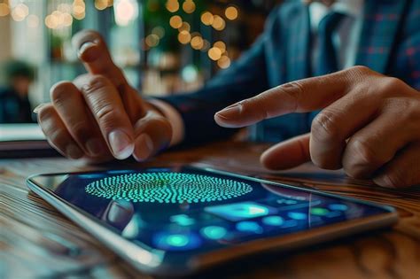 Premium Photo Person Using Tablet With Fingerprint