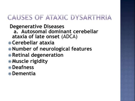 Ataxia Dysarthria Lecture Speech And Lnaguage Ppt Brain And Nervous System Disorders