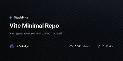 Vite Minimal Repo StackBlitz