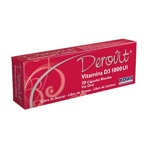 Derovit Vitamina D3 1000ui X 30 Cápsulas Vivax Farmadon La Farmacia De La Esquina