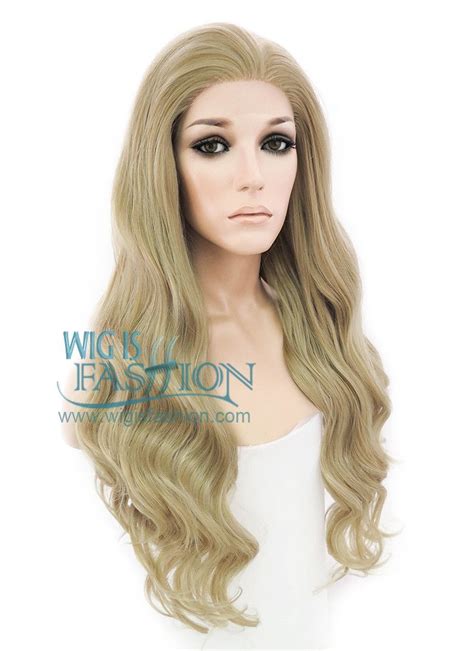 Wavy Golden Blonde Lace Front Synthetic Wig Lf119 Wigs Blonde Lace