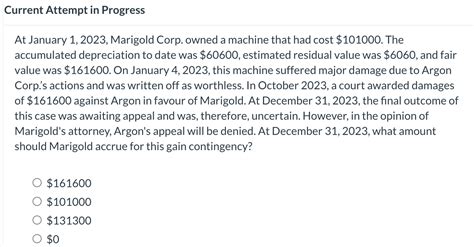 Solved At January 1 2023 Marigold Corp Owned A Machine