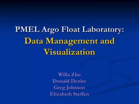 Ppt Pmel Argo Float Laboratory Data Management And Visualization