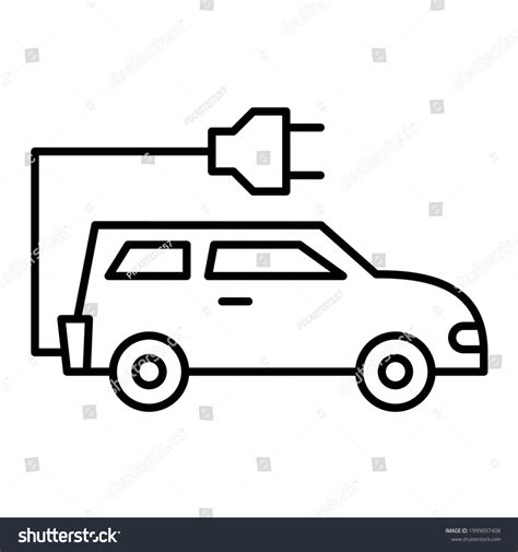 Vector Electric Car Outline Icon Design Stock Vector Royalty Free